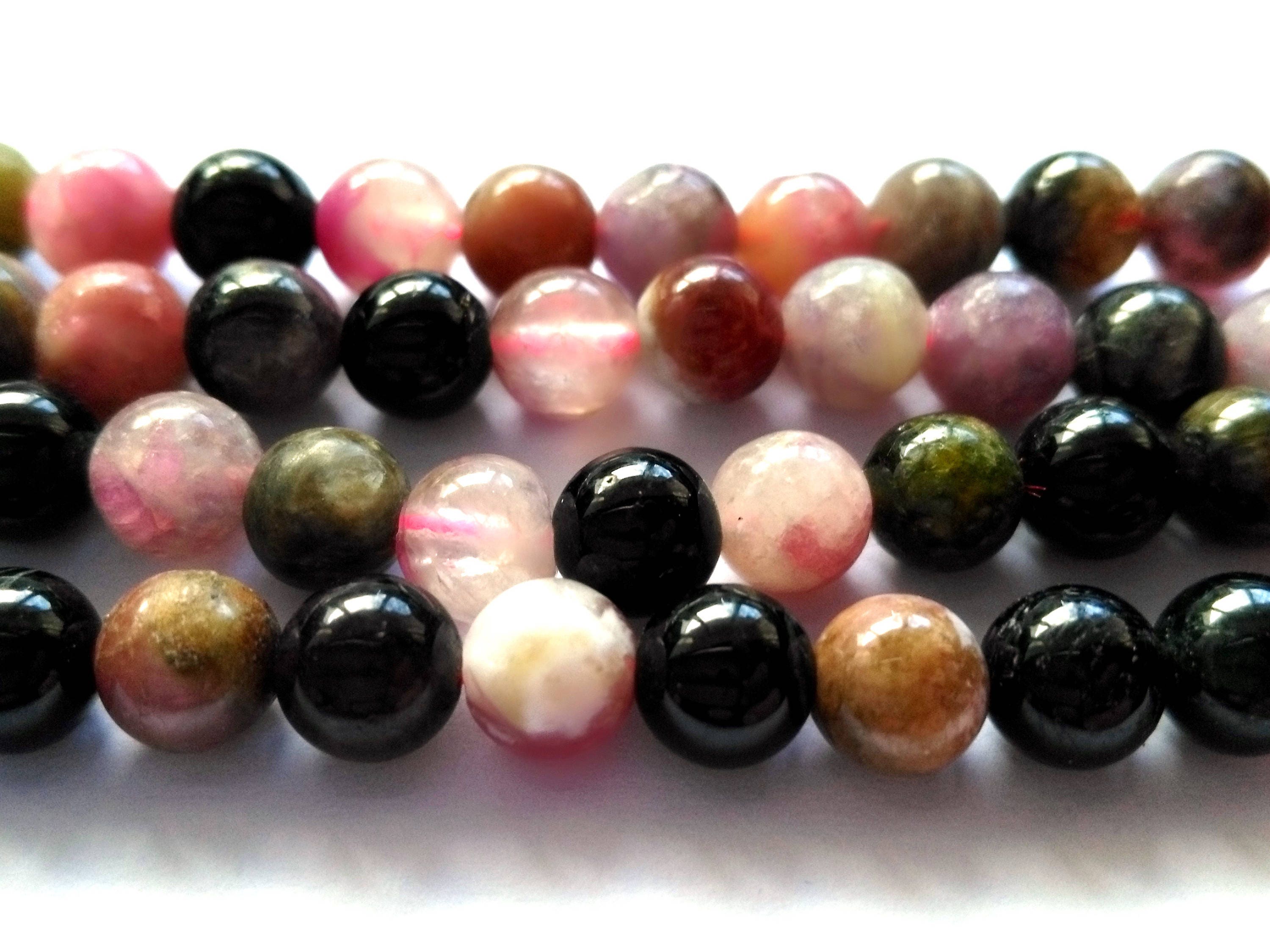 6 mm Round Natural Tourmaline Real Gemstone Beads (Strand or Loose)